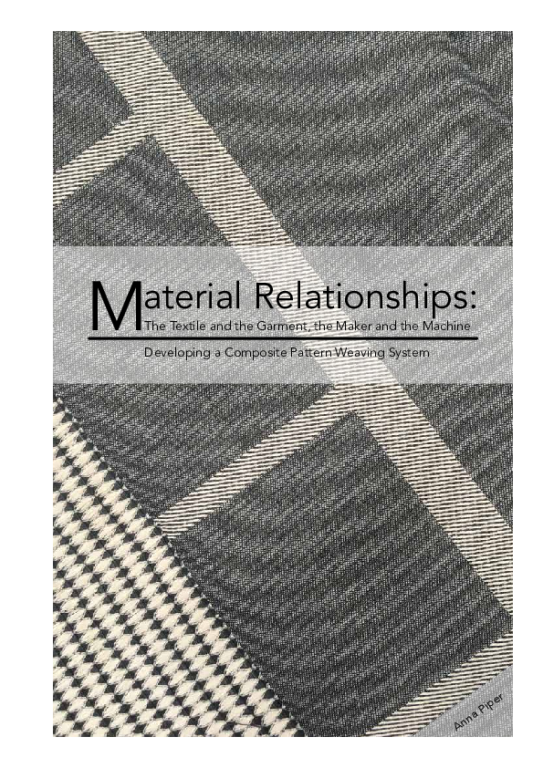 (PDF) Material relationships: the textile and the garment, the maker and the machine. Developing ...