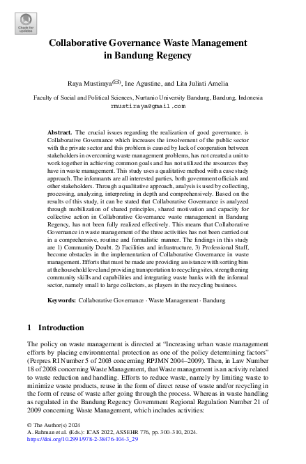 (PDF) Collaborative Governance Waste Management in Bandung Regency