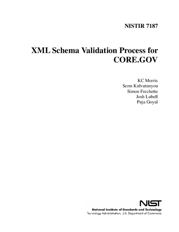 (PDF) XML schema validation process for CORE.GOV