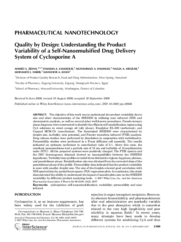 (PDF) Quality by Design: Understanding The Product Variability of a ...