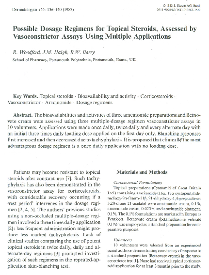 (PDF) Possible Dosage Regimens for Topical Steroids, Assessed by ...