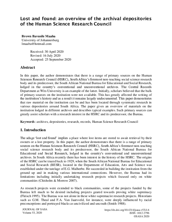 (PDF) Lost and found