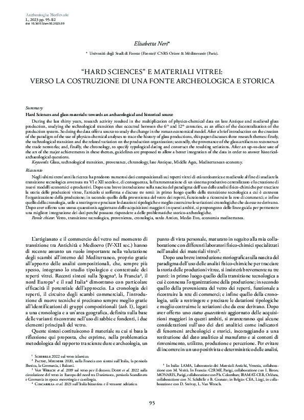(PDF) Hard Sciences and glass materials: towards an archaeological and ...