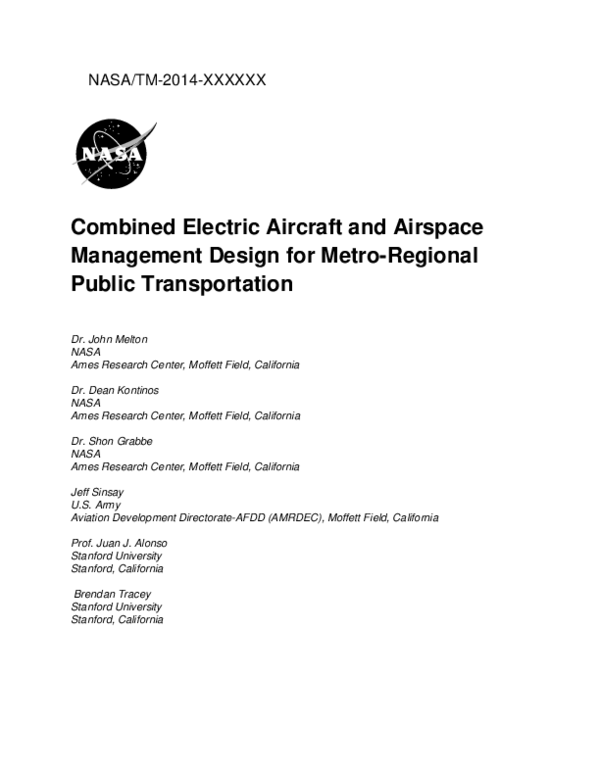(PDF) Combined Electric Aircraft and Airspace Management Design for ...