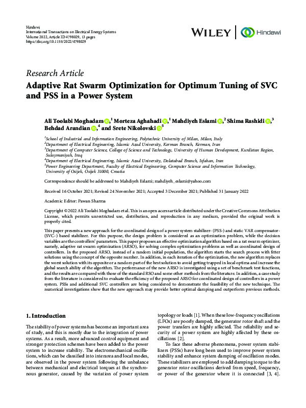 (PDF) Adaptive Rat Swarm Optimization for Optimum Tuning of SVC and PSS ...