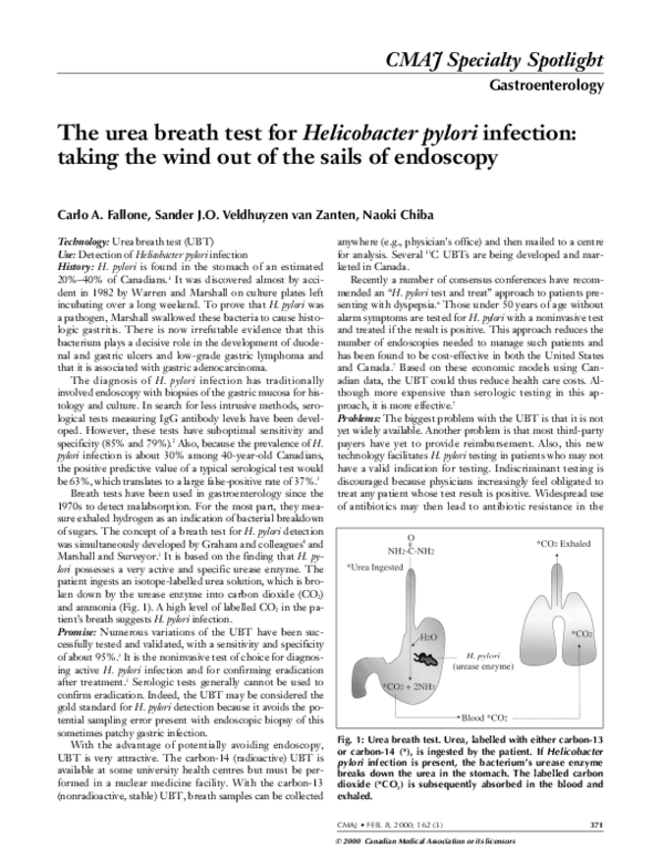 (PDF) The urea breath test for Helicobacter pylori infection: taking ...
