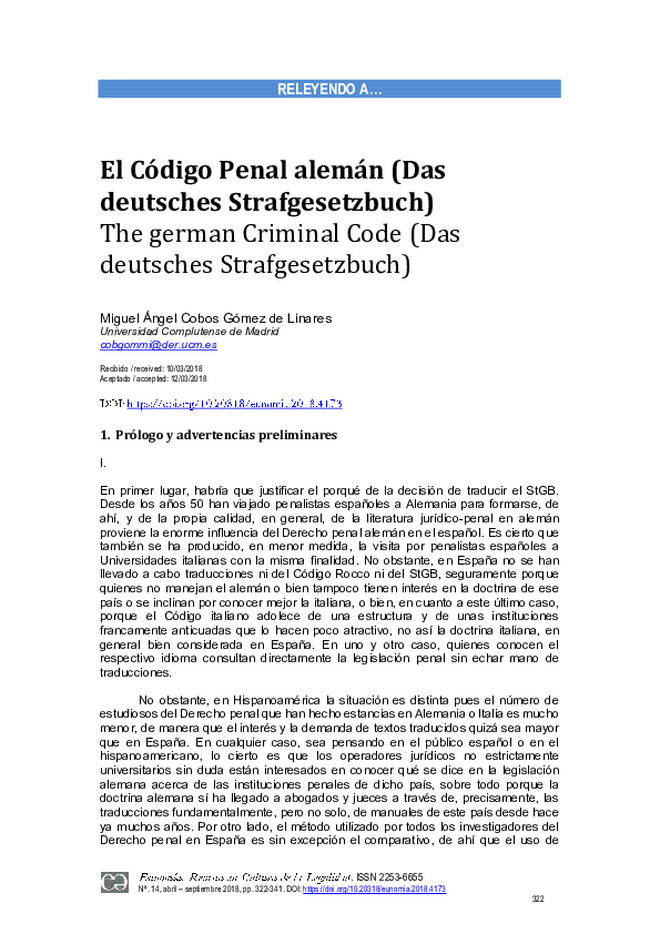 (PDF) El Código Penal alemán (Das deutsches Strafgesetzbuch) = The ...