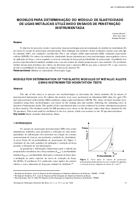 (PDF) Modelos Para Determinação Do Módulo De Elasticidade De Ligas ...