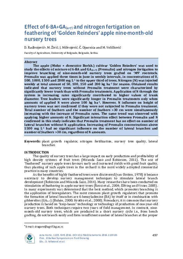 (PDF) Effect of 6-BA+GA(4+7)and nitrogen fertigation on feathering of ...