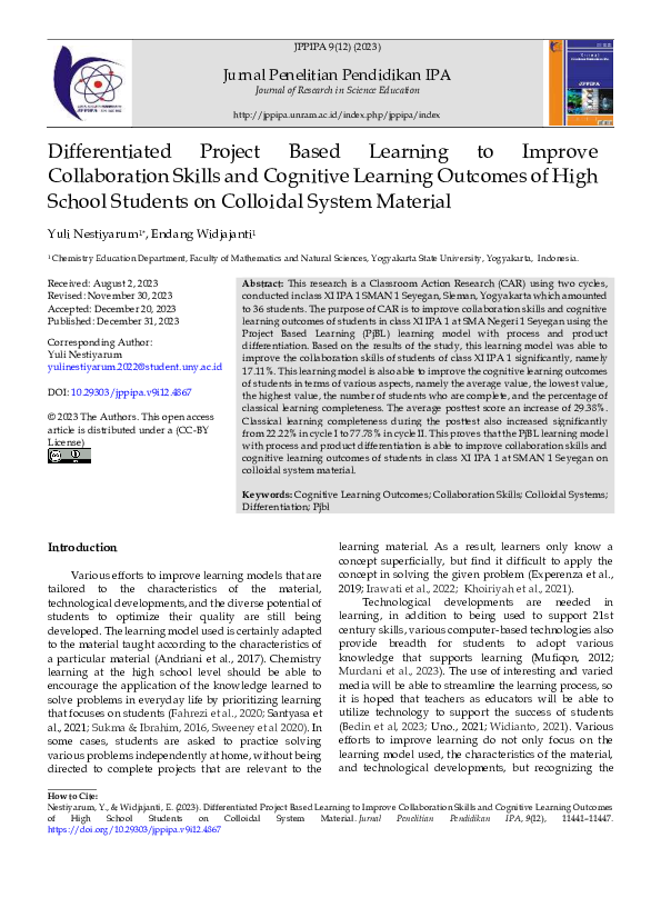 (PDF) Improving Student Collaboration and Learning Outcomes