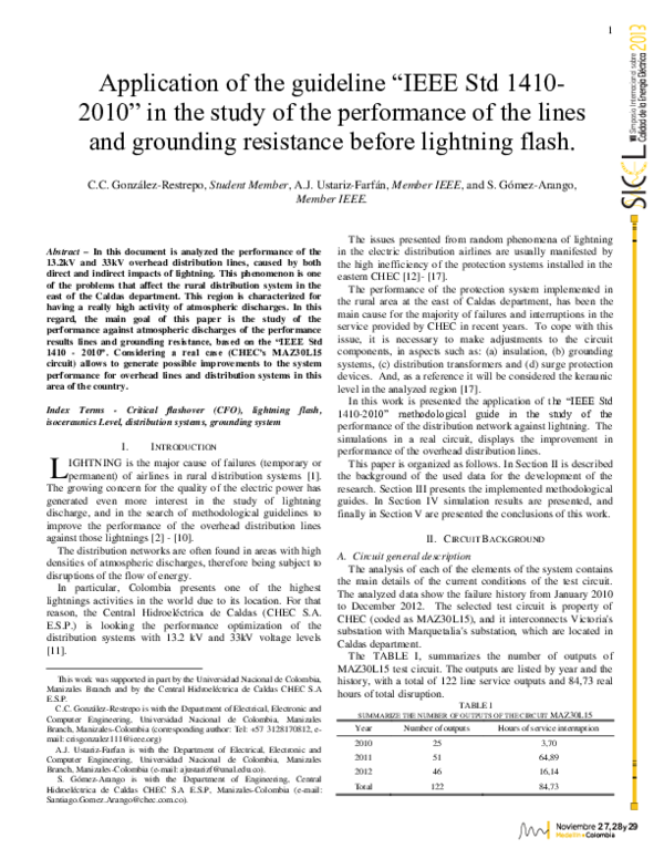 (PDF) Application of the guideline “IEEE Std 1410- 2010” in the study ...