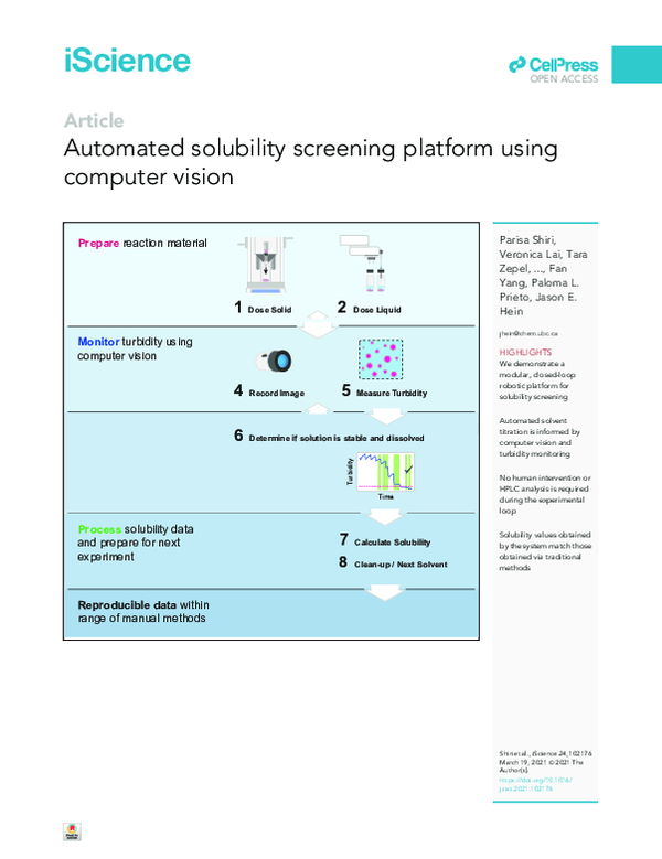 (PDF) Automated solubility screening platform using computer vision