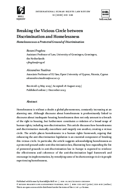 (PDF) Breaking the vicious circle between discrimination and ...