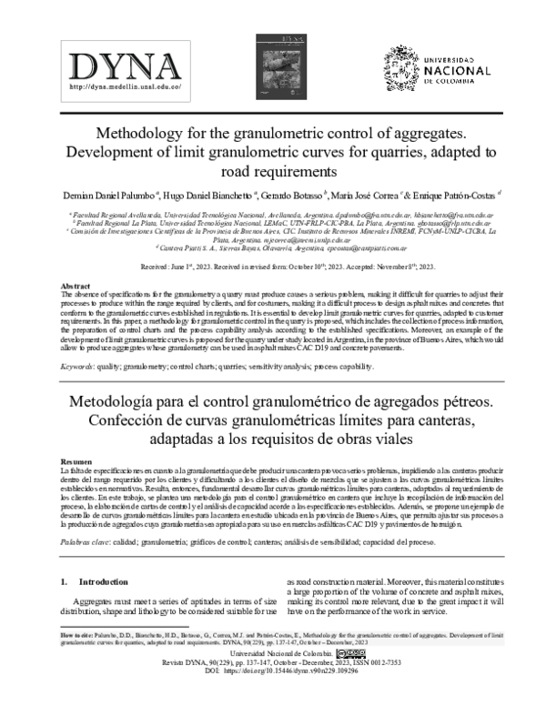 (PDF) Methodology for the granulometric control of aggregates ...