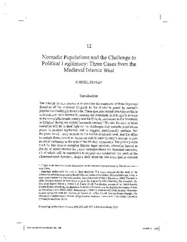 (PDF) Nomadic Populations and the Challenge to Political Legitimacy: Three Cases from the ...