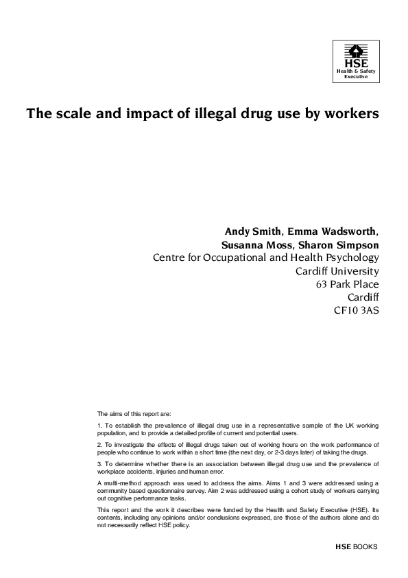 (PDF) The scale and impact of illegal drug use by workers