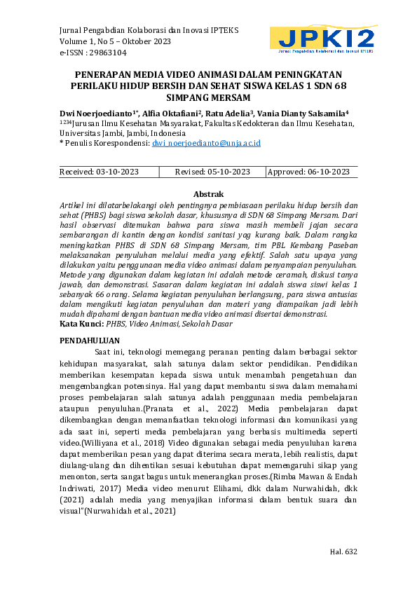 (PDF) Penerapan Media Video Animasi Dalam Peningkatan Perilaku Hidup ...