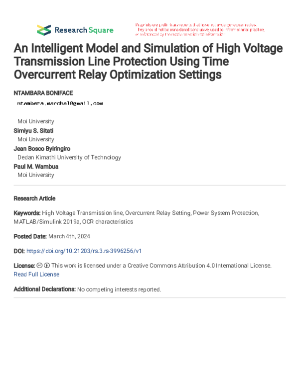(PDF) An Intelligent Model and Simulation of High Voltage Transmission ...