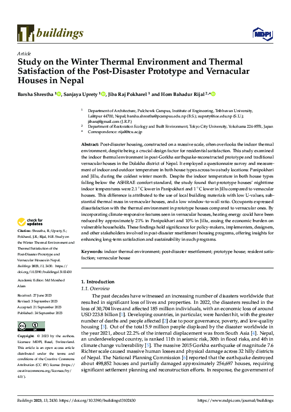 (PDF) Study on the Winter Thermal Environment and Thermal Satisfaction ...