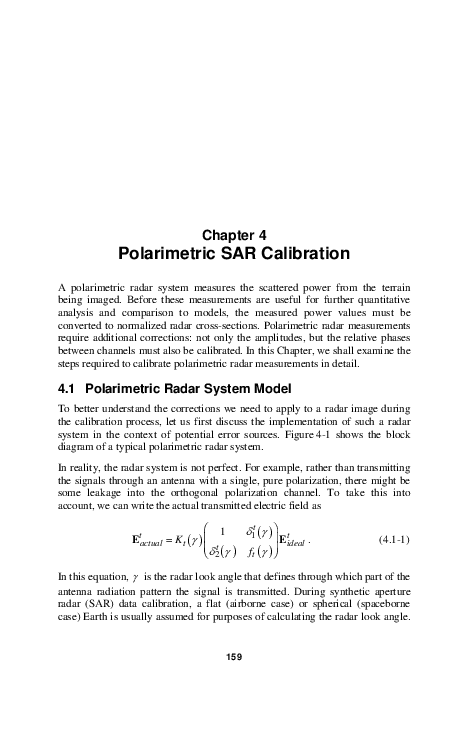 (PDF) Polarimetric SAR Calibration