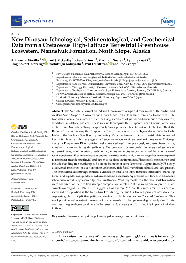 (PDF) New Dinosaur Ichnological, Sedimentological, and Geochemical Data ...