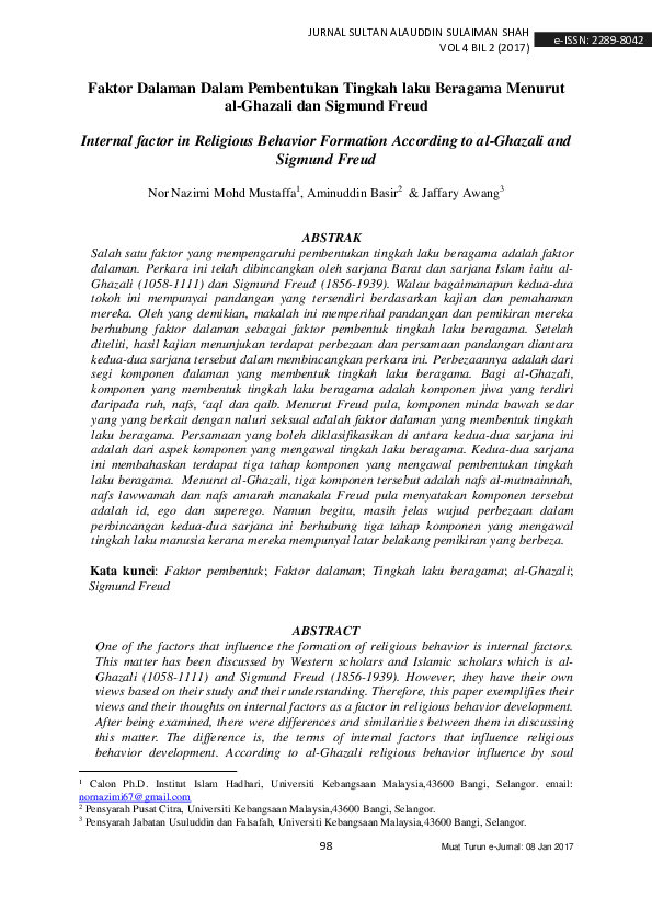 (PDF) Faktor Dalaman Dalam Pembentukan Tingkah laku Beragama Menurut al ...