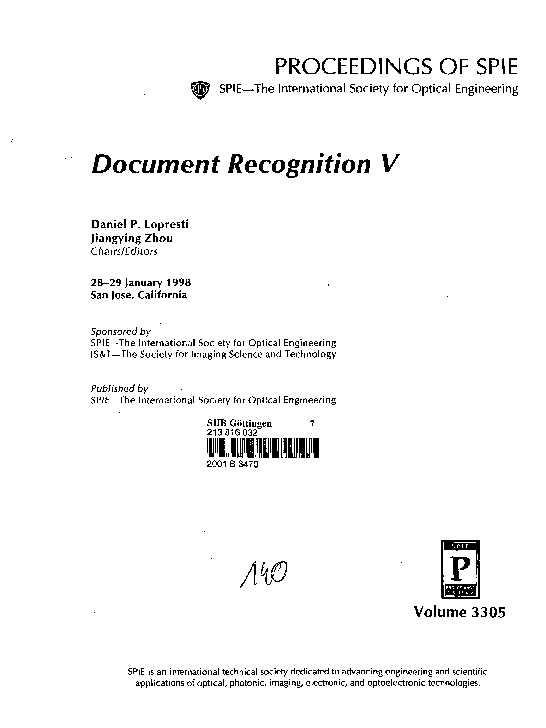 (PDF) Document Recognition V