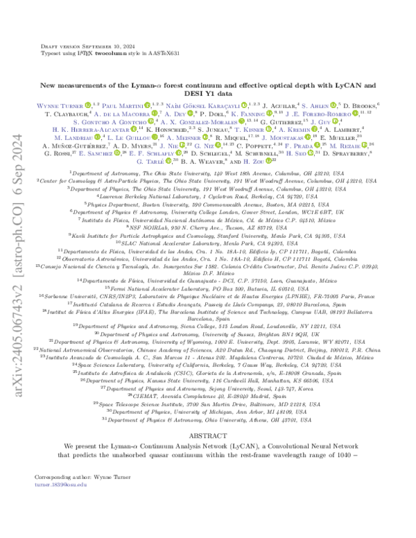 (PDF) New measurements of the Lyman-$\alpha$ forest continuum and ...