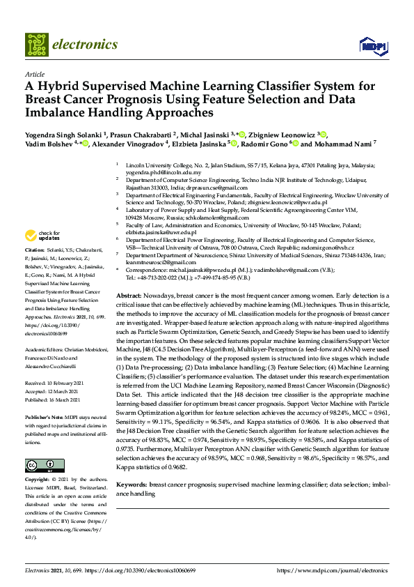 (PDF) A Hybrid Supervised Machine Learning Classifier System for Breast Cancer Prognosis Using ...