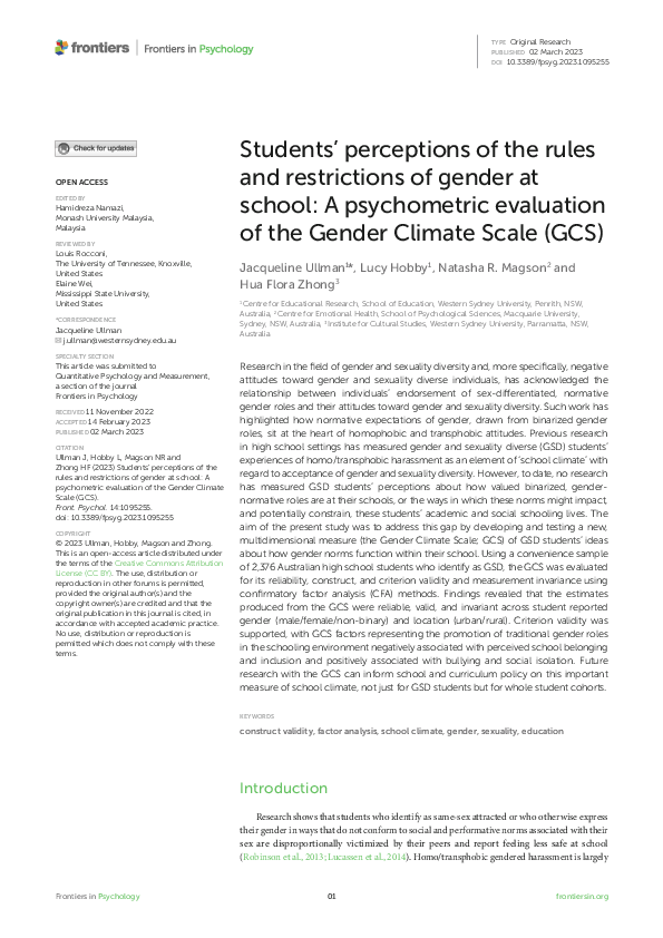 (PDF) Students’ perceptions of the rules and restrictions of gender at ...