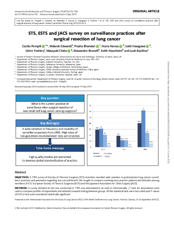 (PDF) STS, ESTS and JACS survey on surveillance practices after ...