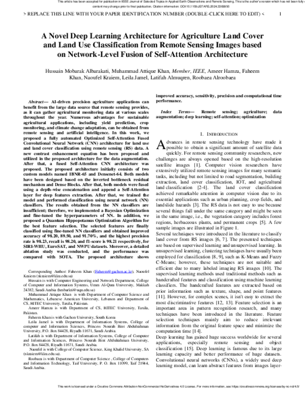 (PDF) A Novel Deep Learning Architecture for Agriculture Land Cover and Land Use Classification ...