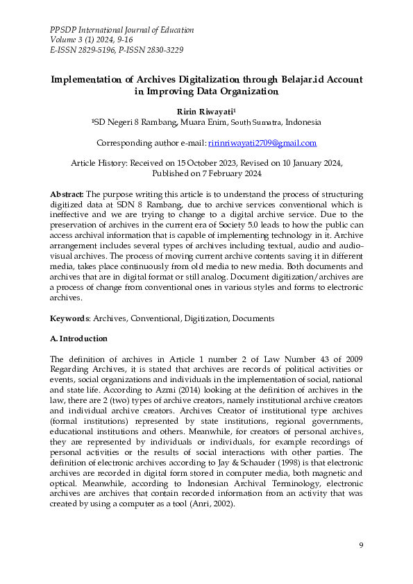(PDF) Implementation of Archives Digitalization through Belajar.id ...