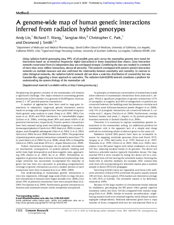 (PDF) A genome-wide map of human genetic interactions inferred from ...
