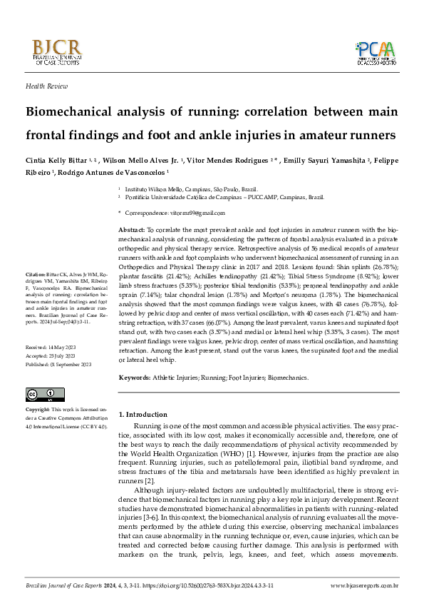 (PDF) Biomechanical analysis of running: correlation between main ...