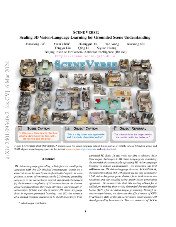 (PDF) SceneVerse: Scaling 3D Vision-Language Learning for Grounded Scene Understanding