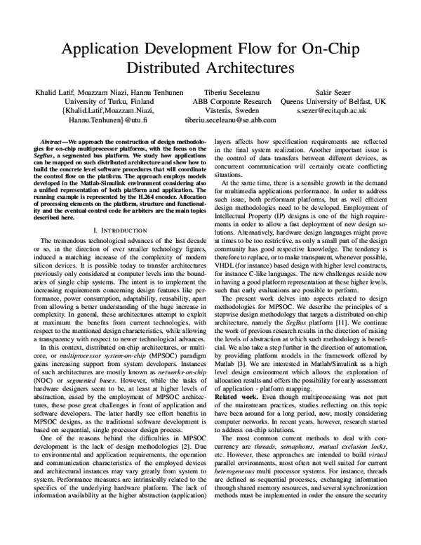 (PDF) Application development flow for on-chip distributed architectures
