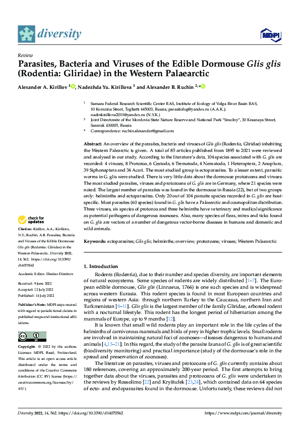 (PDF) Parasites, Bacteria and Viruses of the Edible Dormouse Glis glis ...