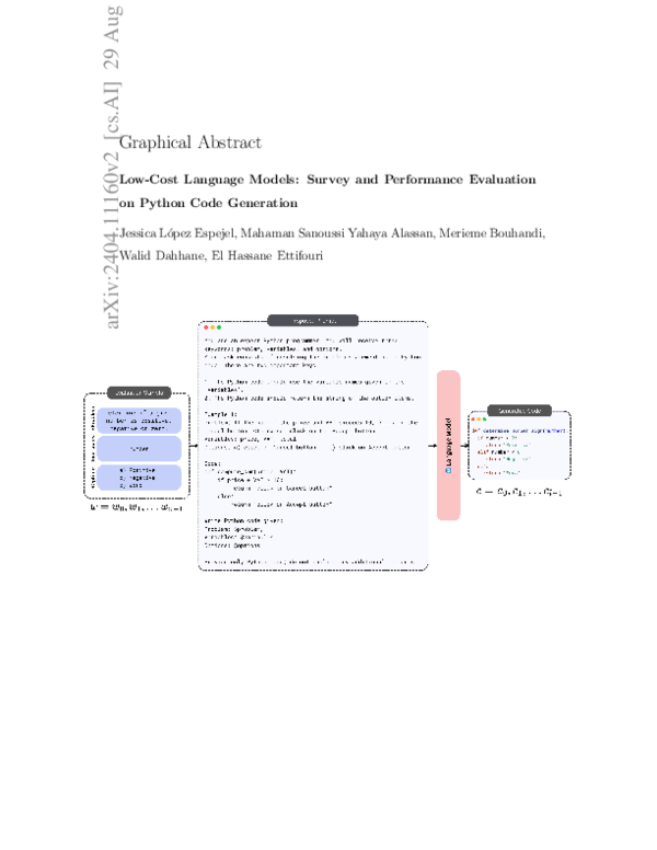 (PDF) Low-Cost Language Models: Survey and Performance Evaluation on Python Code Generation