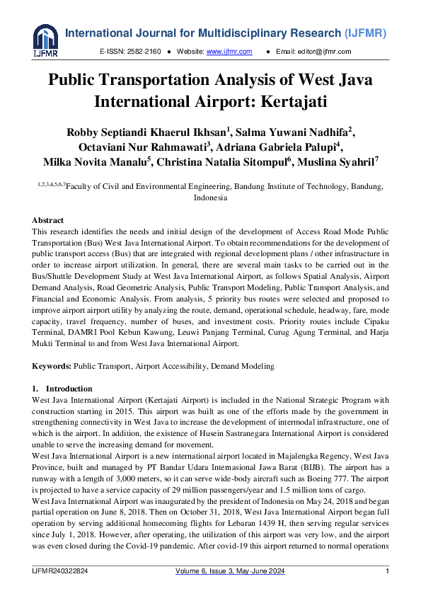 (PDF) Public Transportation Analysis of West Java International Airport ...