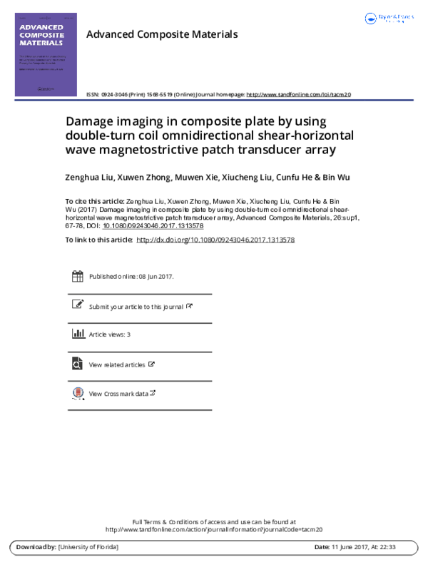 (PDF) Damage imaging in composite plate by using double-turn coil omnidirectional shear ...