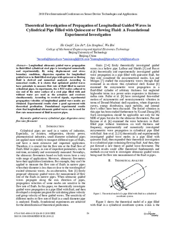 (PDF) Theoretical Investigation of Propagation of Longitudinal Guided Waves in Cylindrical Pipe ...