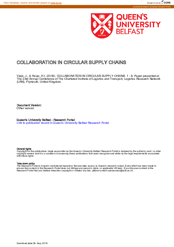 (PDF) Collaboration In Circular Supply Chains