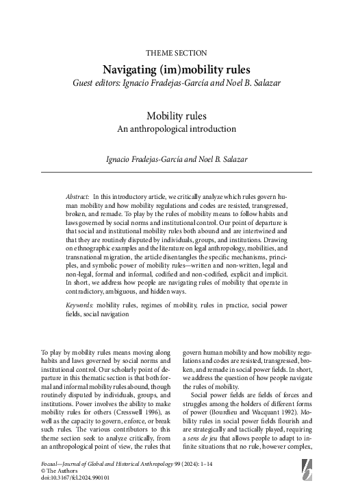 (PDF) Navigating (im)mobility rules