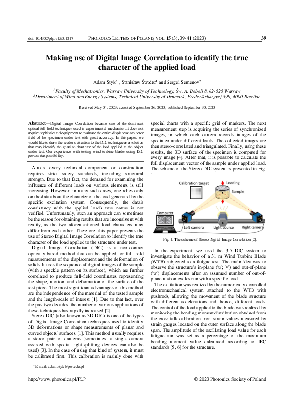 (PDF) Making use of Digital Image Correlation to identify the true ...