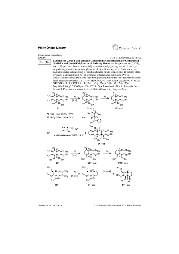 (PDF) ChemInform Abstract: Synthesis of Glyco-Fused Bicyclic Compounds ...