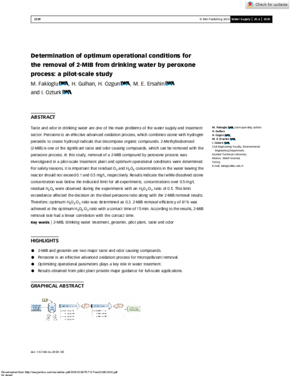 (PDF) Determination of optimum operational conditions for the removal ...