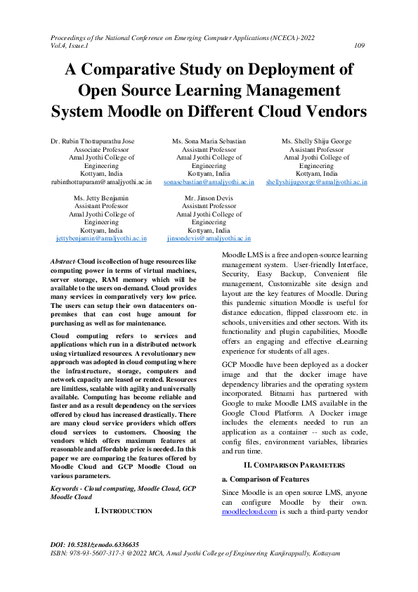 (PDF) A Comparative Study on Deployment of Open Source Learning Management System Moodle on ...