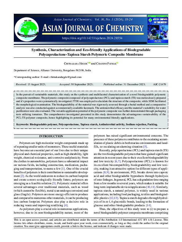 (PDF) Synthesis, Characterization and Eco-friendly Applications of ...