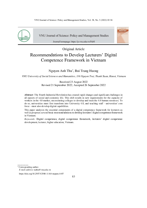 (PDF) Recommendations to Develop Lecturers’ Digital Competence ...